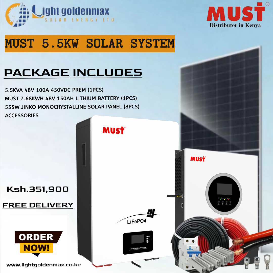 MUST 5.5KW PREM SOLAR KIT – Mwaleo